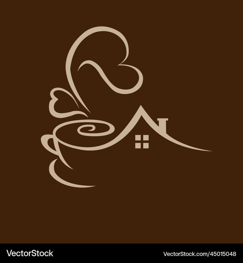 Home coffee logo concept simpleabstract coffee cup