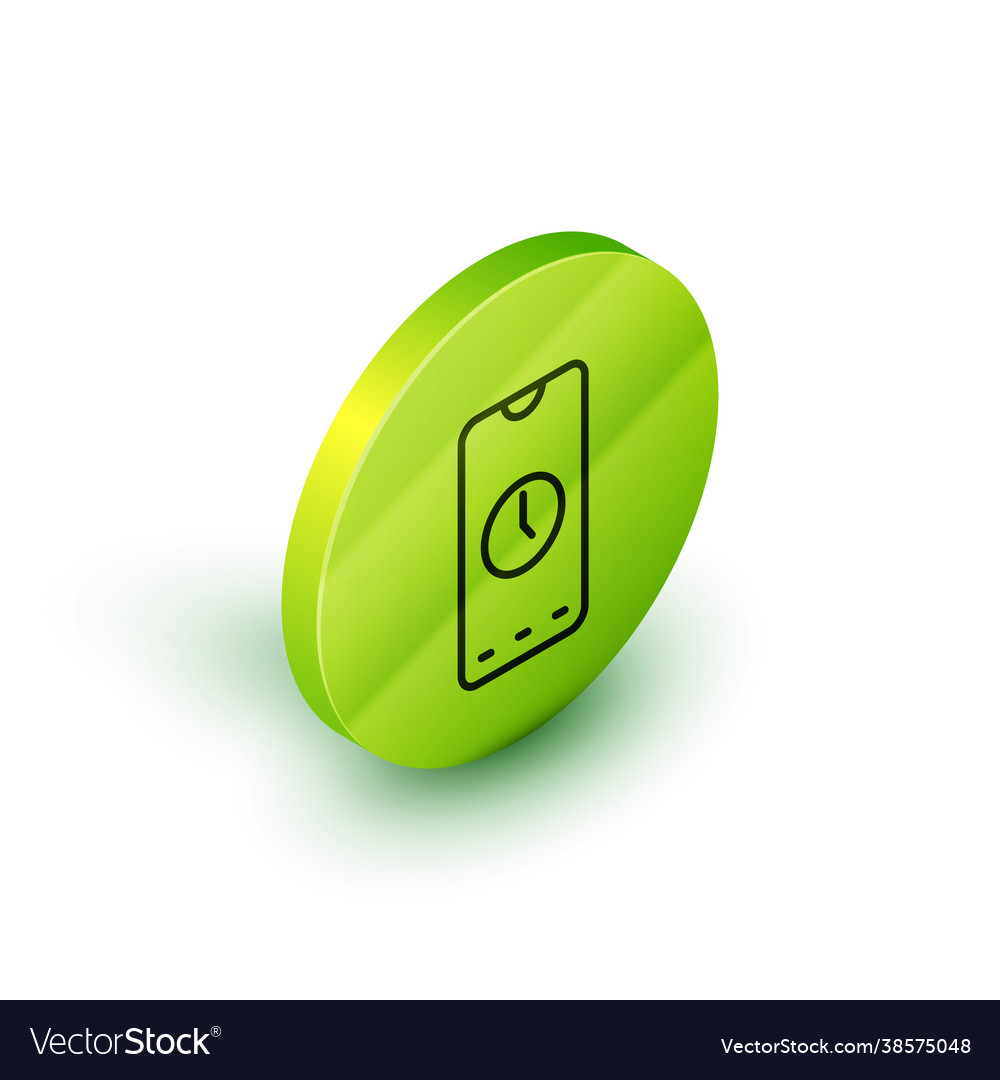 Isometric line alarm clock app smartphone Vector Image Isometric line alarm clock app smartphone Vector Image