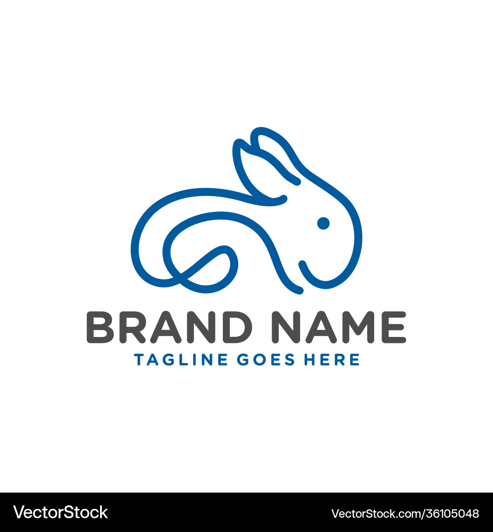 Rabbit animal outline modern logo Royalty Free Vector Image