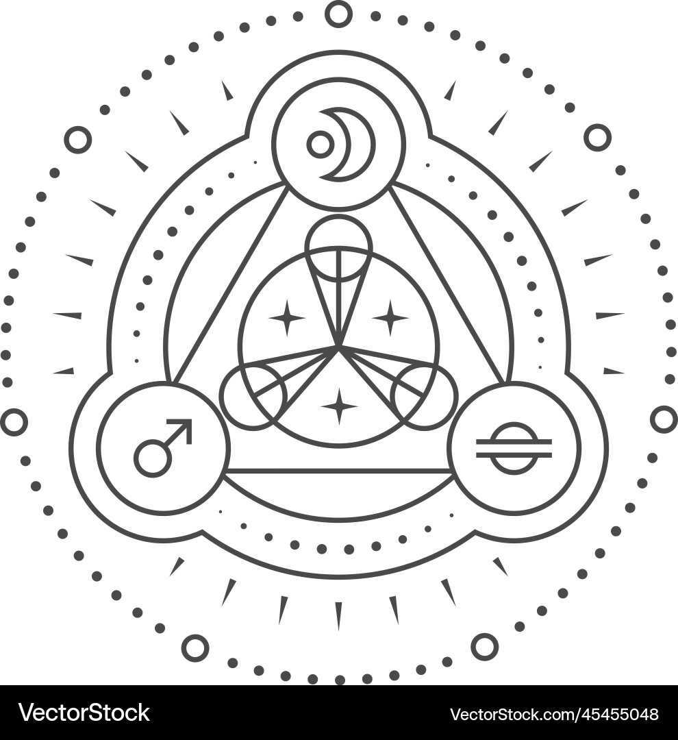 Sacred geometry shape spiritual circles esoteric Vector Image