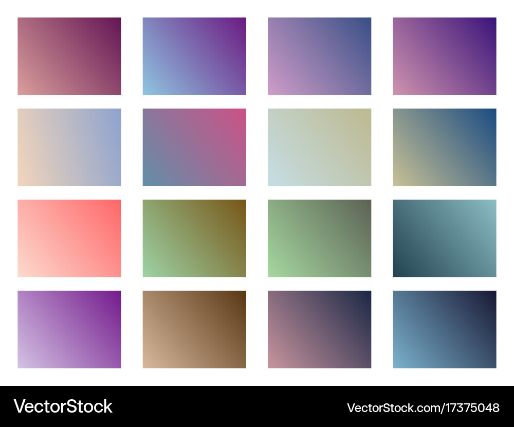 Set of gradient backgrounds soft color Royalty Free Vector