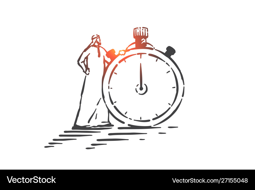 Time management organization concept sketch hand Vector Image
