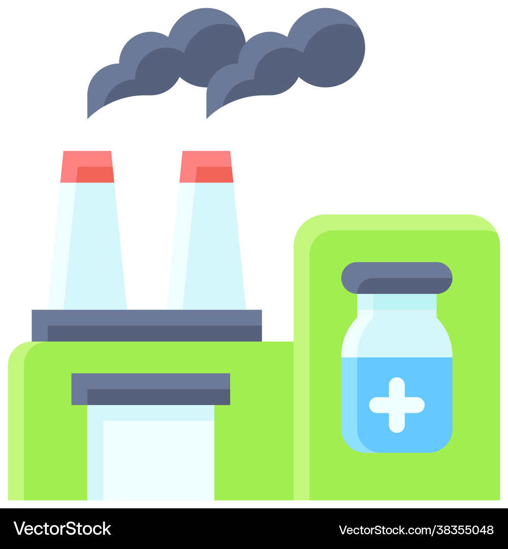 Vaccine factory icon development related Vector Image