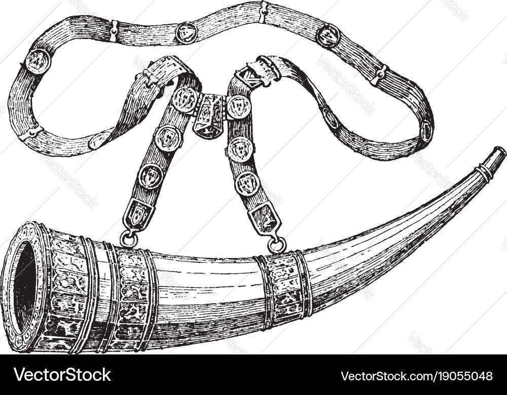 Vintage Hunting Horn Royalty Free Vector Image