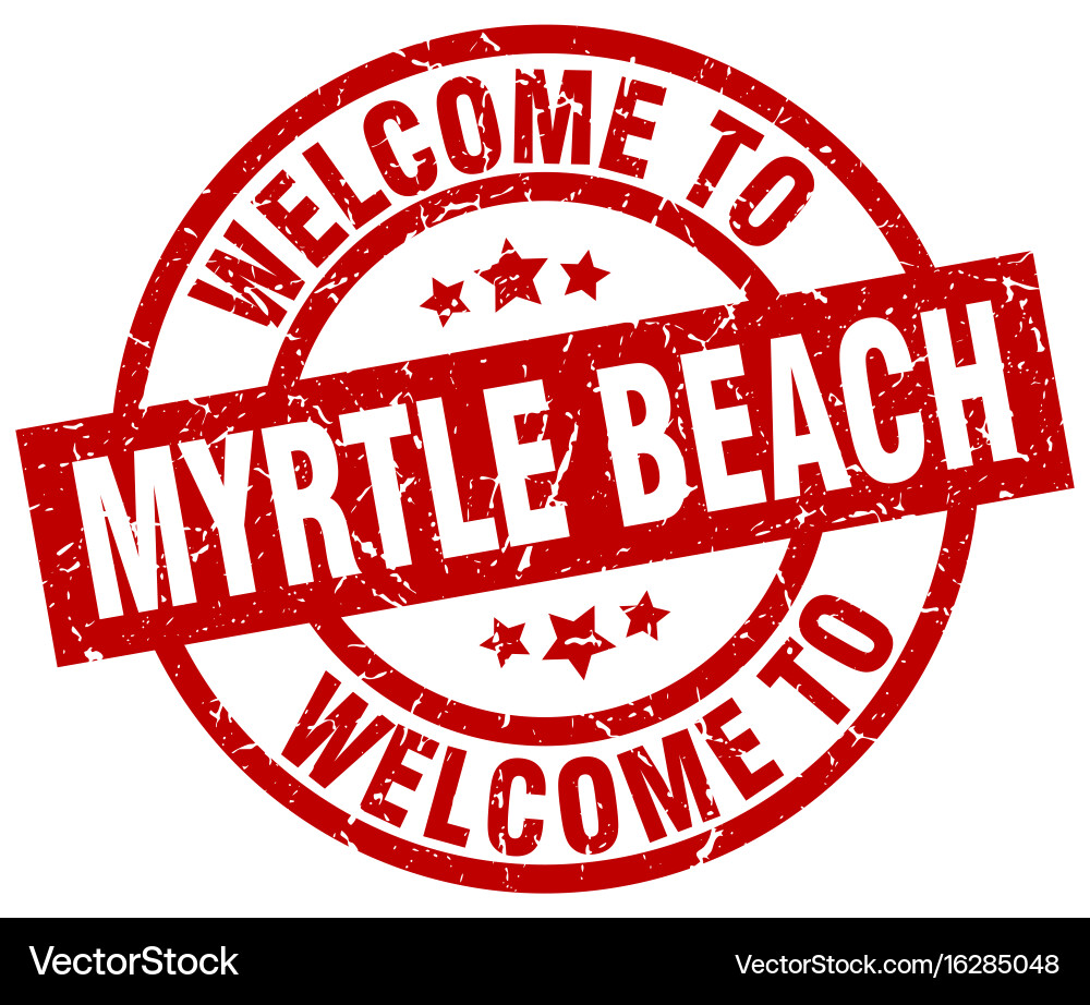Welcome to myrtle beach red stamp Royalty Free Vector Image