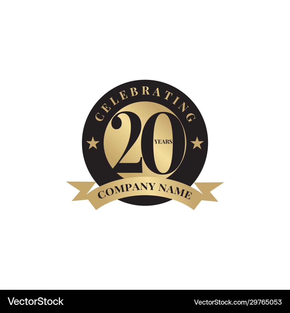 20th year anniversary emblem logo design template Vector Image