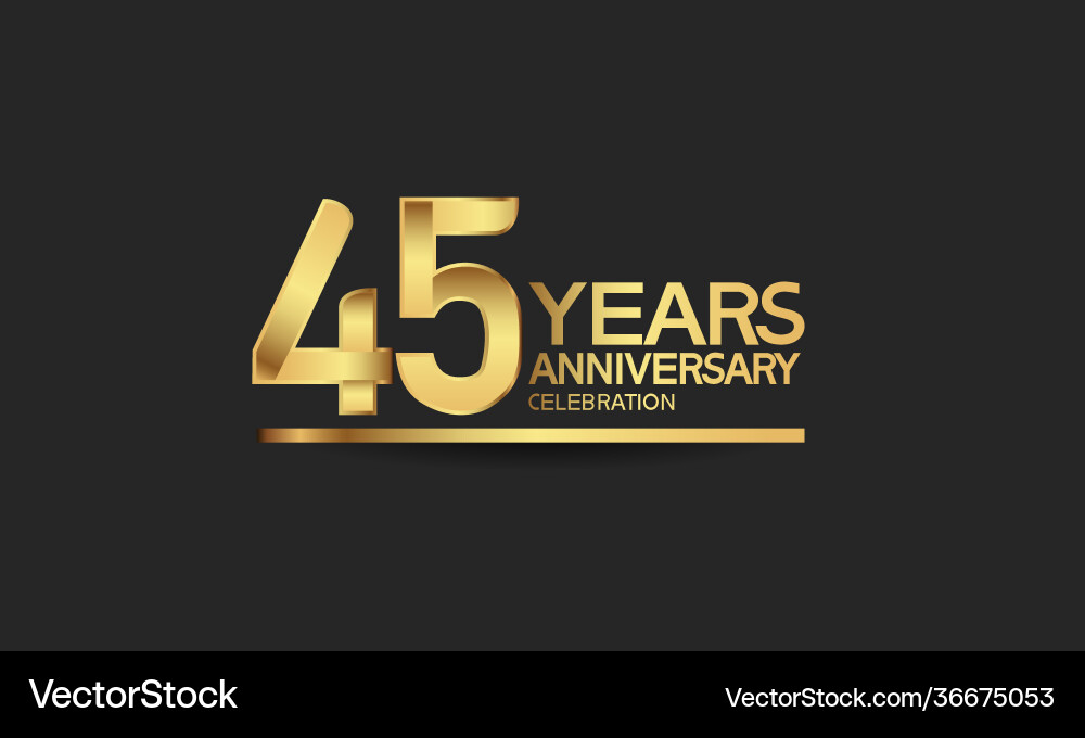 45 years anniversary celebration with elegant Vector Image