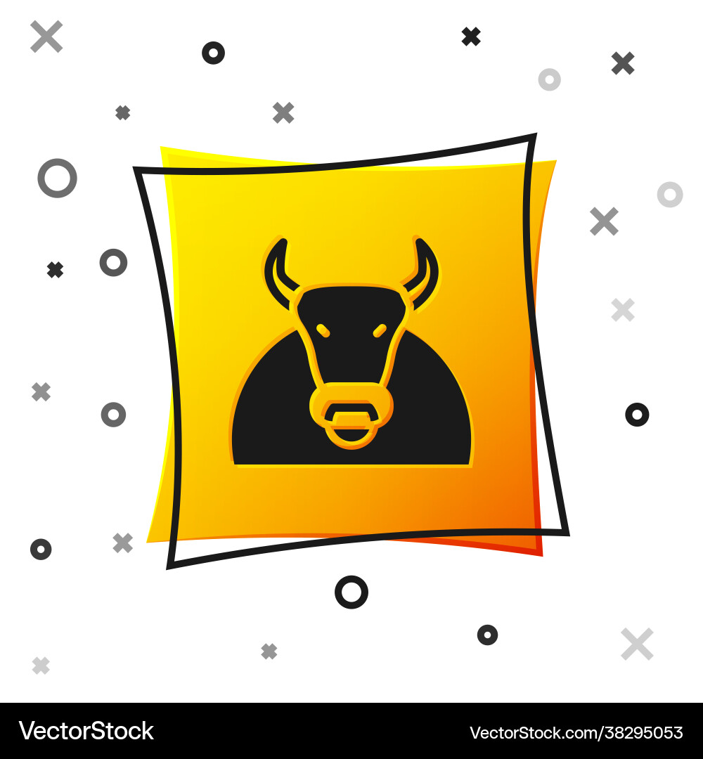 Black bull icon isolated on white background Vector Image