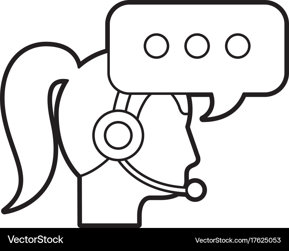 Call center woman operator customer support Vector Image