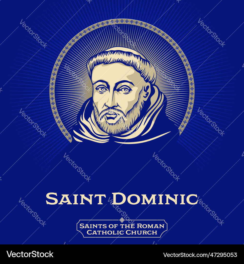Catholic saints saint dominic Royalty Free Vector Image