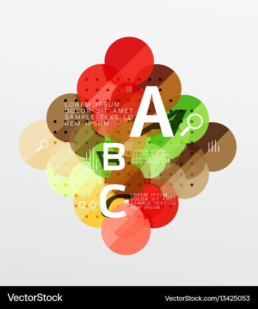 Colorful glossy circle infographics Royalty Free Vector