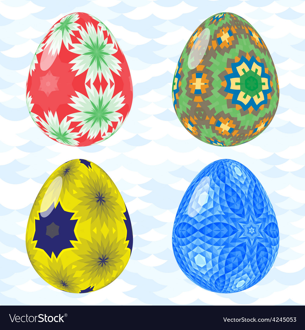 Easter eggs set Royalty Free Vector Image - VectorStock