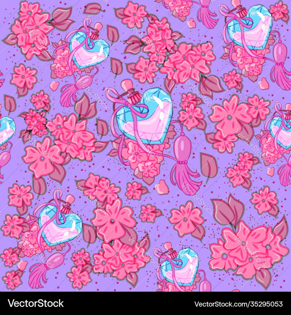 Feminine seamless pattern full neon flowers Vector Image