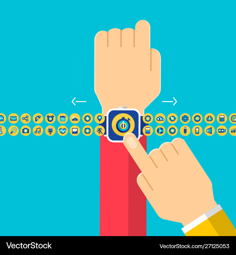 Hand smartwatch 6 Royalty Free Vector Image - VectorStock