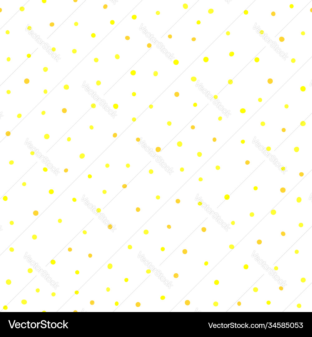 Irregular yellow polka dot scattered on white Vector Image