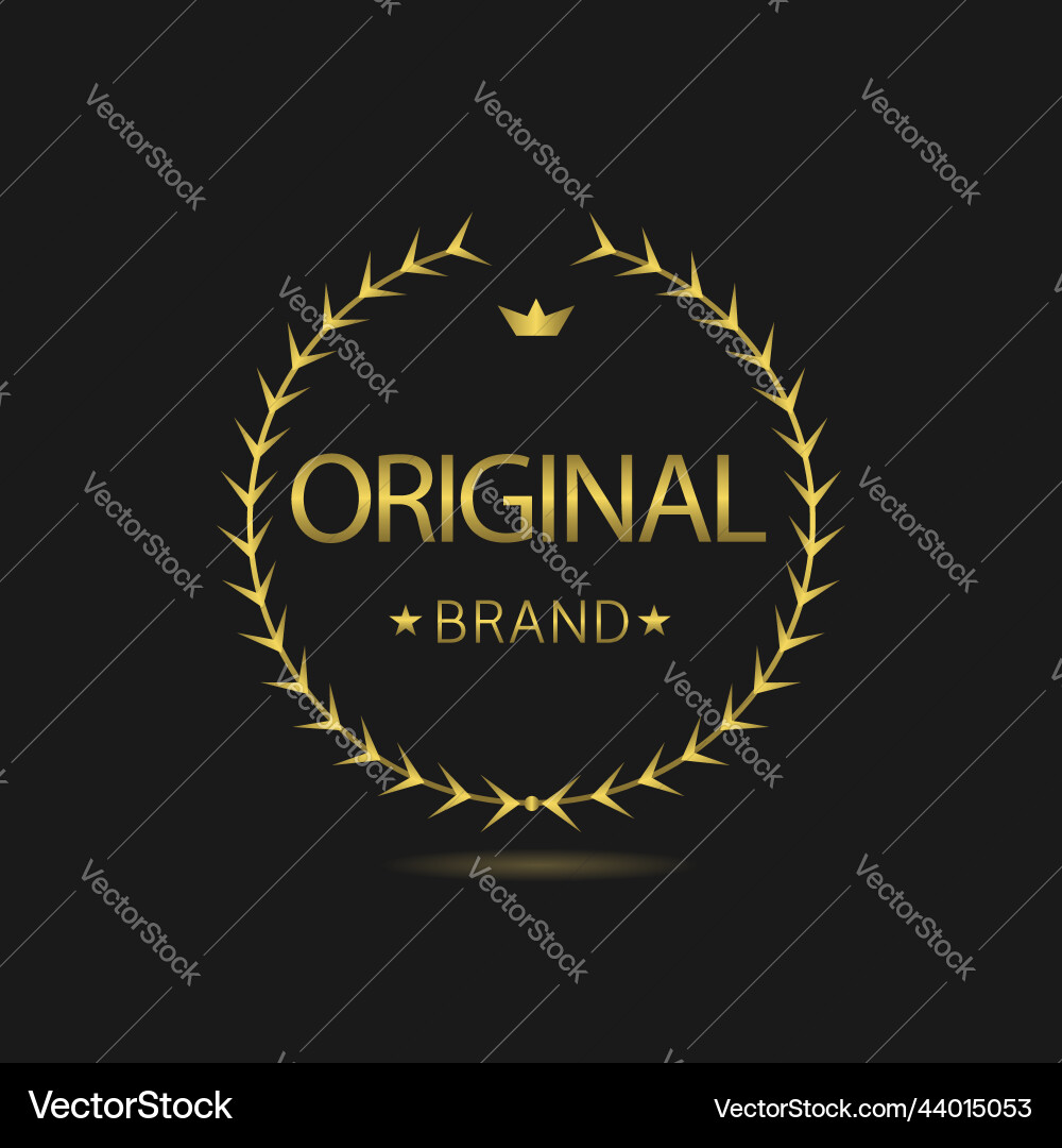 Original brand laurel wreath label Royalty Free Vector Image