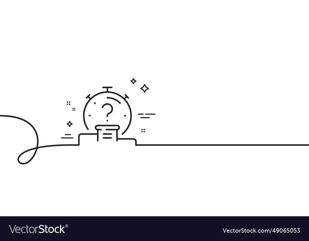 Quiz line icon timer with question mark Royalty Free Vector Quiz line icon timer with question mark Royalty Free Vector