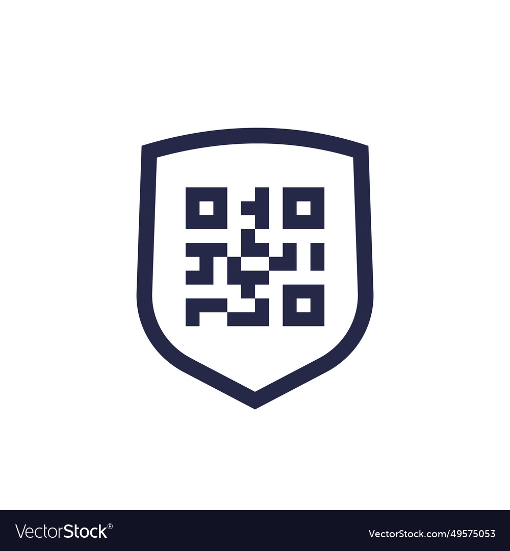 Secure qr code payment icon with a shield Vector Image