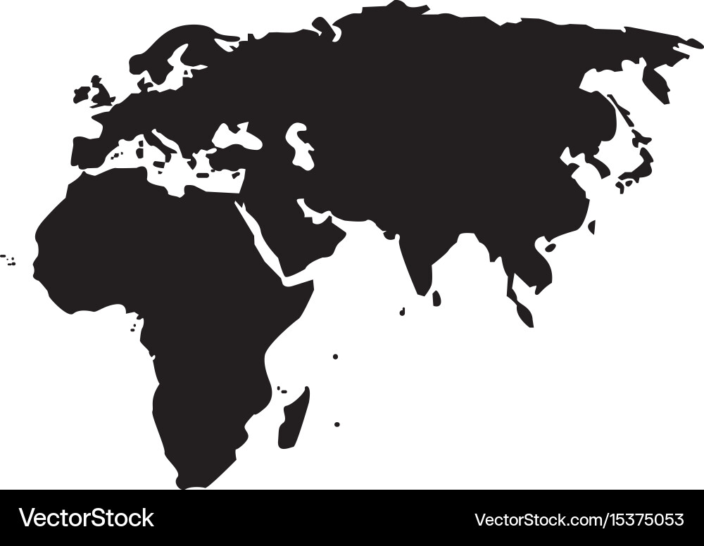 Silhouette map world location landmark Royalty Free Vector