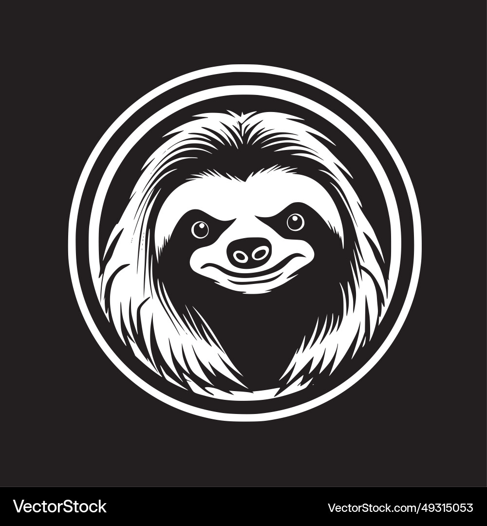 Sloth - minimalist and simple silhouette Vector Image