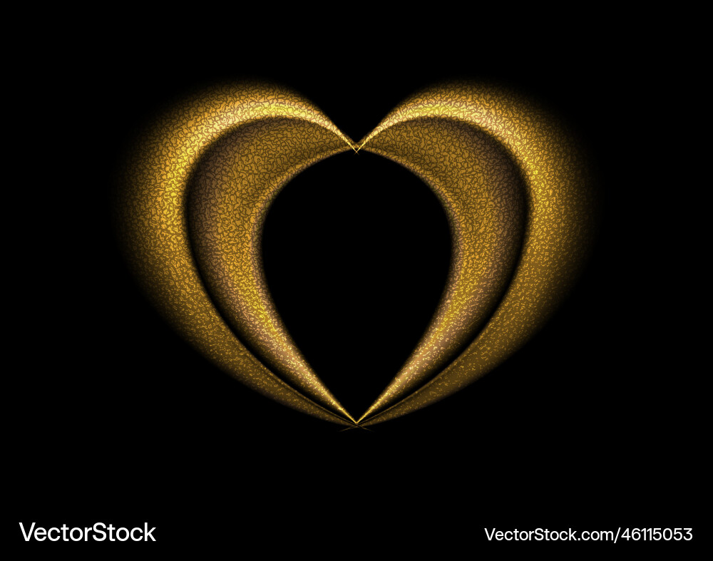 Smooth blurred golden heart background Royalty Free Vector