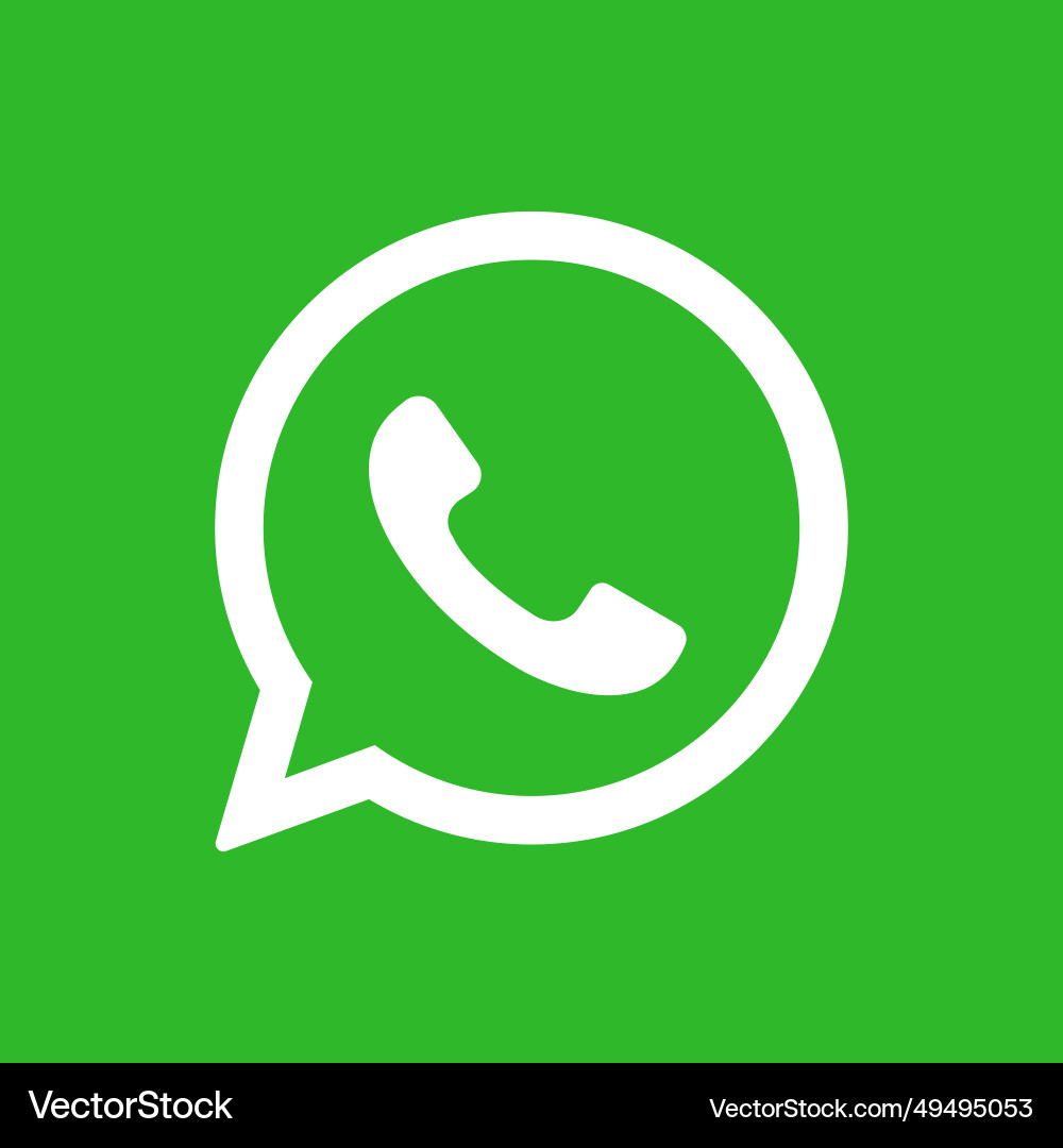 Whatsapp icon flat or line popular Royalty Free Vector Image