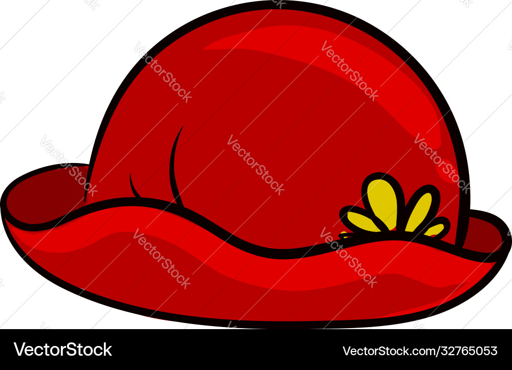 Woman red hat on white background Royalty Free Vector Image