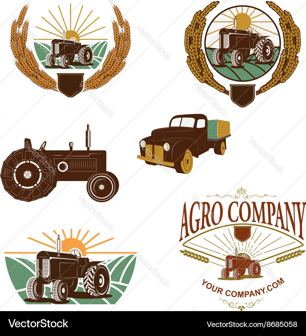 Agro company logo template Royalty Free Vector Image