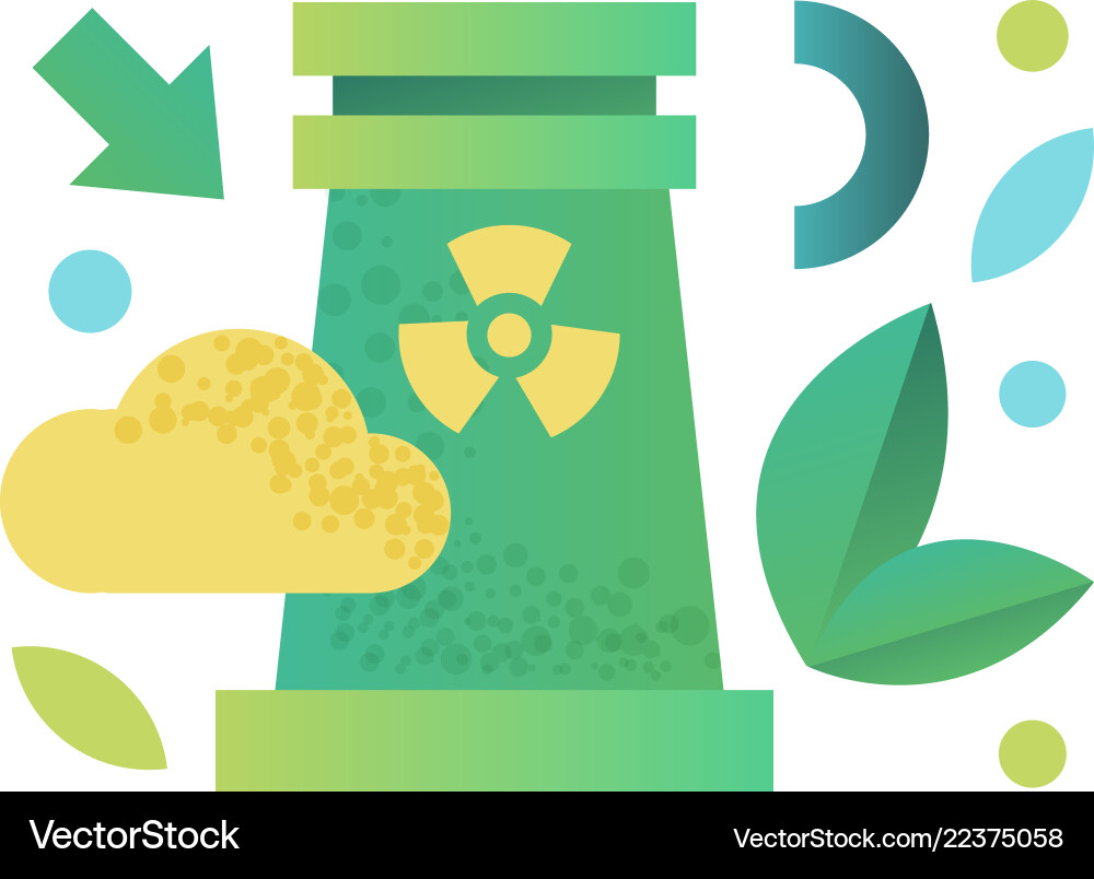 Energy generation power station powerful nuclear Vector Image