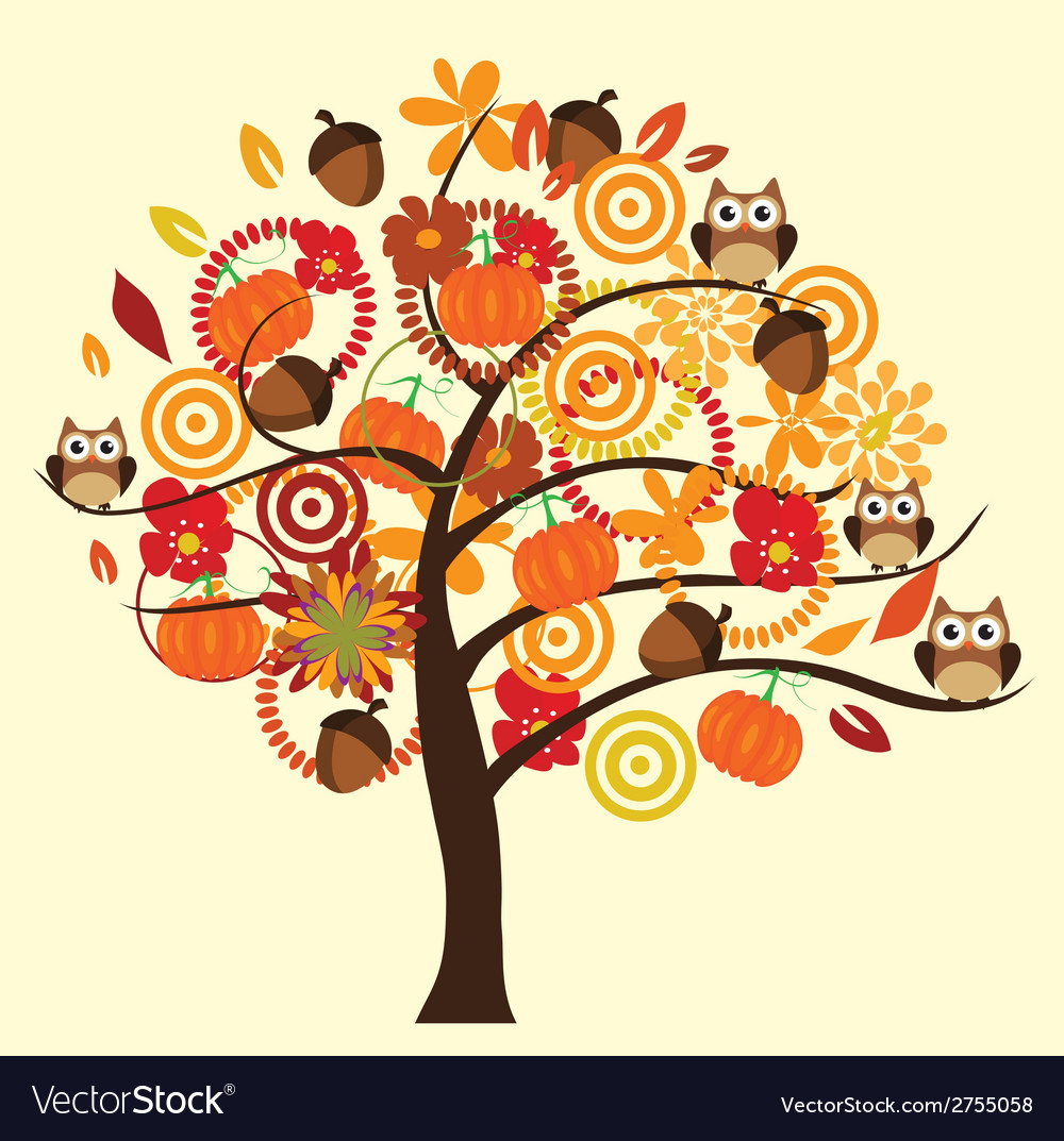 Fall tree Royalty Free Vector Image - VectorStock