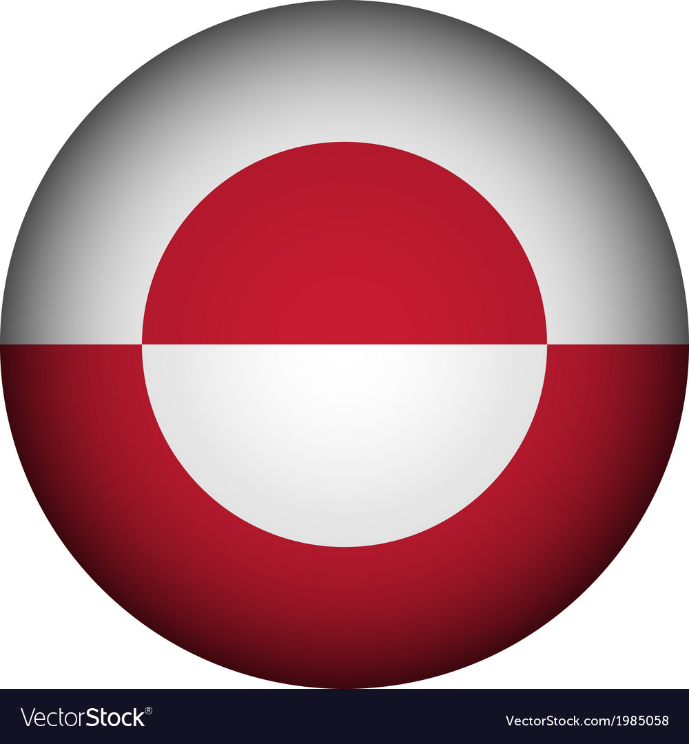 Greenland flag button Royalty Free Vector Image