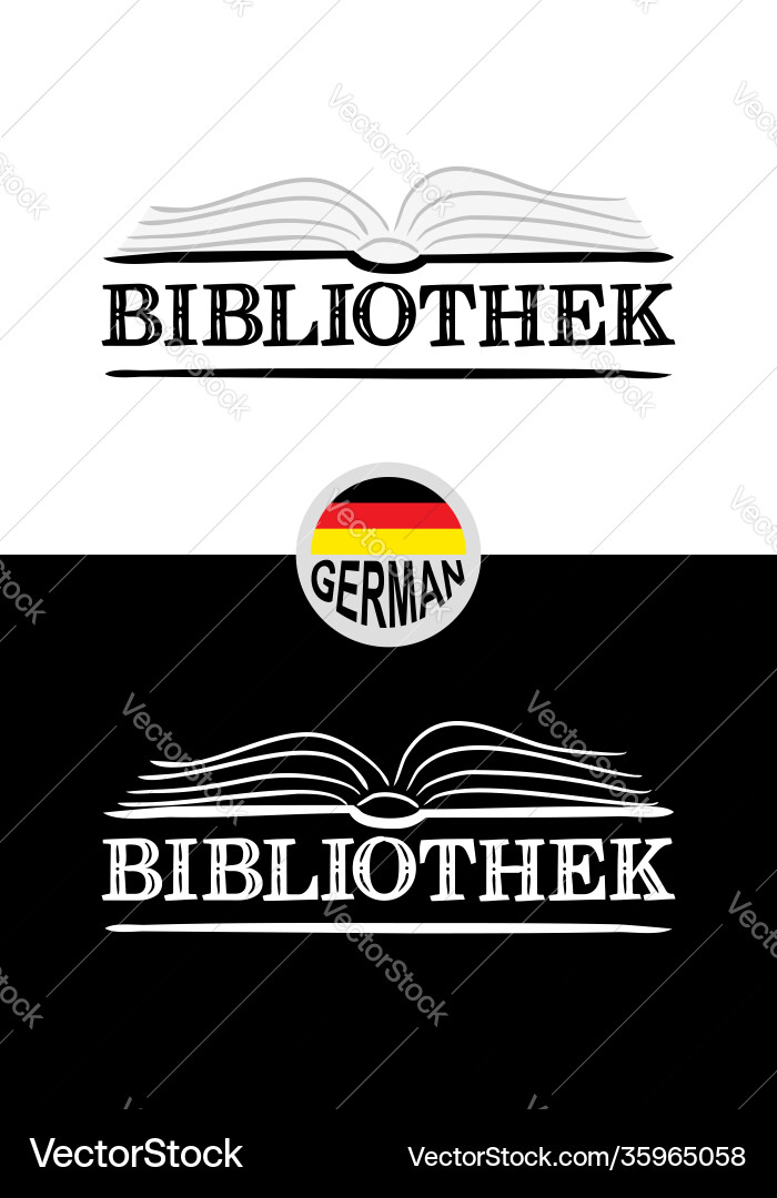 Library logo for germany hand-drawn icon Vector Image