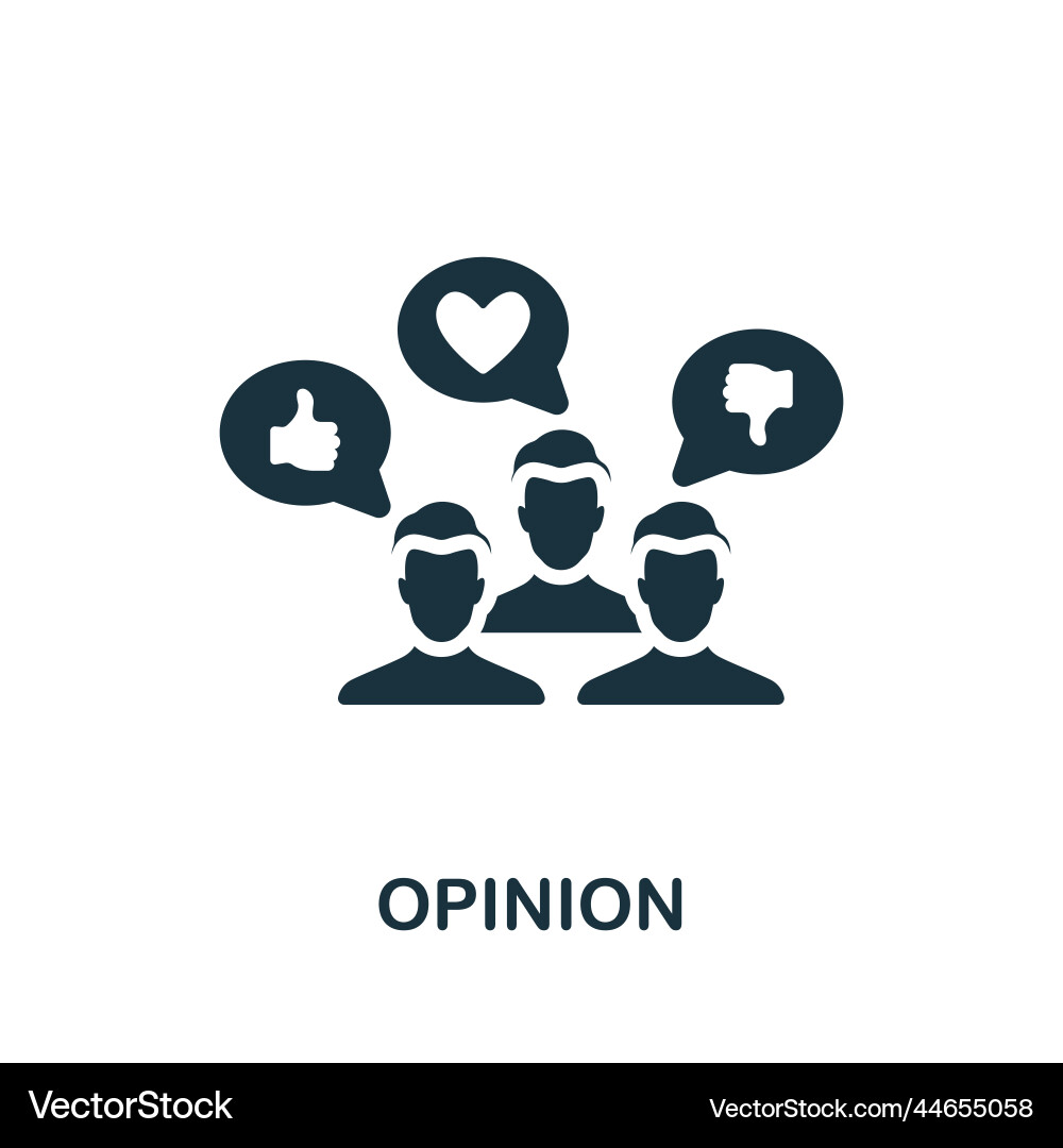 Opinion icon monochrome simple customer Royalty Free Vector