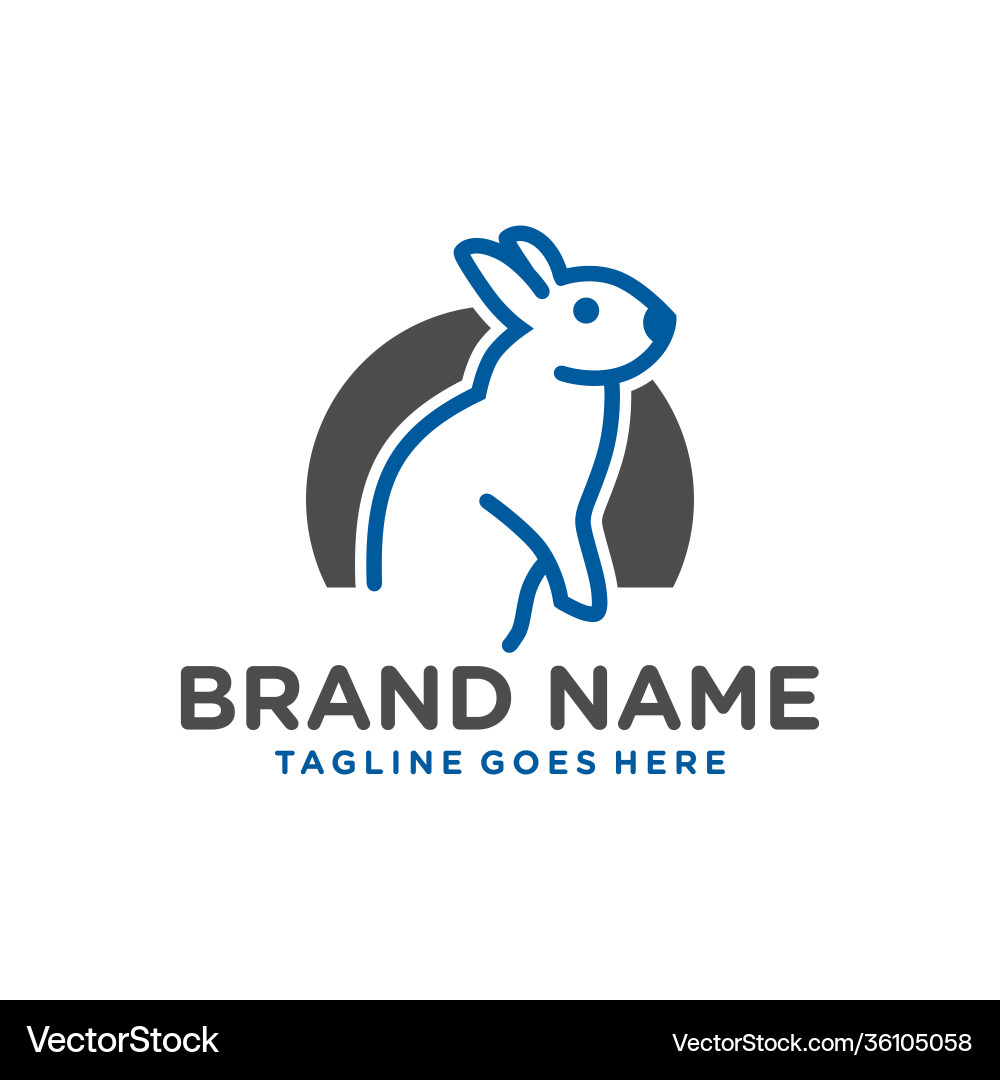 Rabbit animal outline modern logo Royalty Free Vector Image