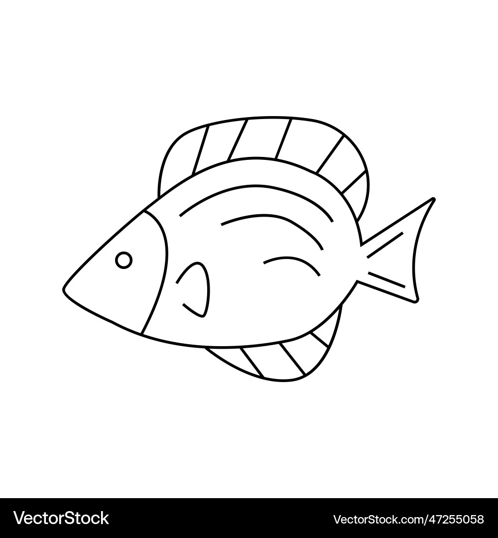 Sea fish in doodle style Royalty Free Vector Image