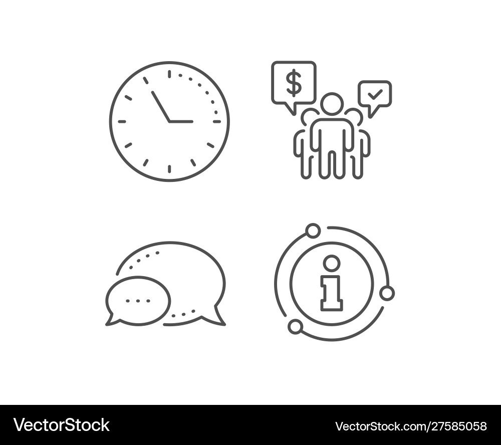 Teamwork line icon employees chat sign core Vector Image