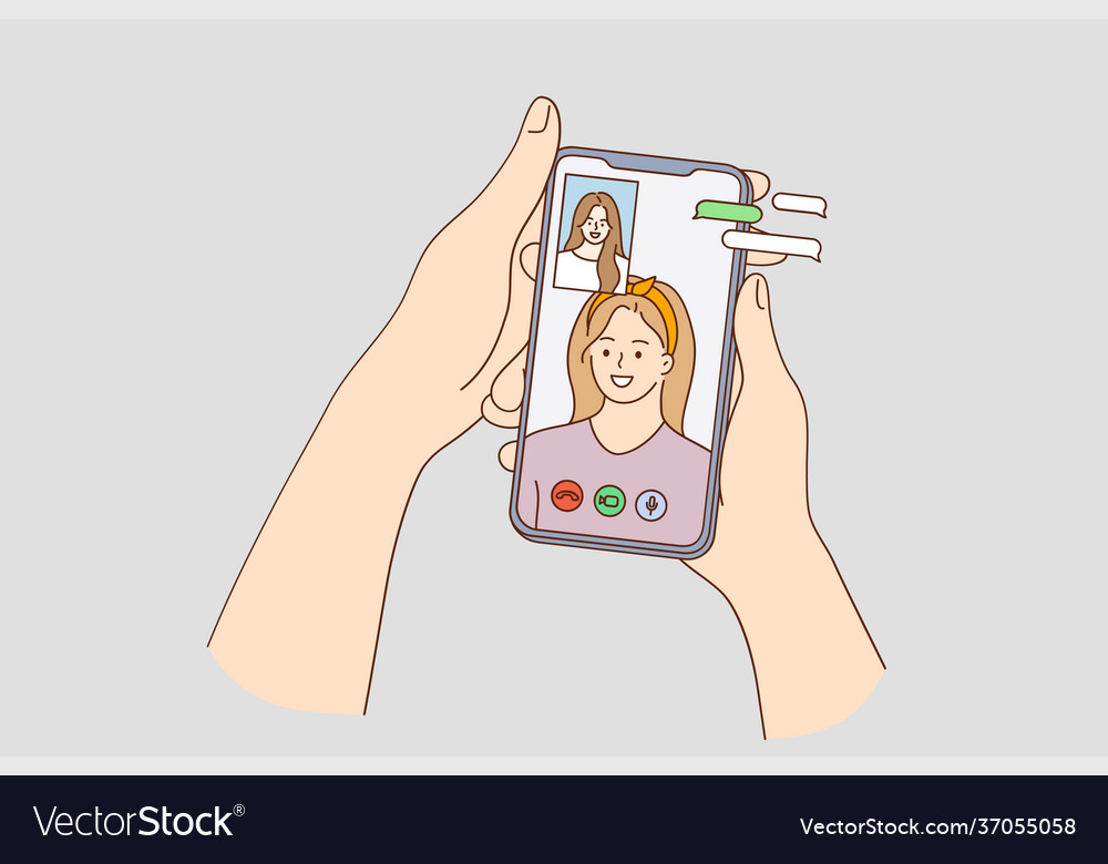 Virtual talking and chat with friends during Vector Image