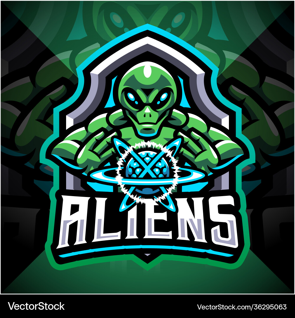 Alien esport mascot logo design Royalty Free Vector Image