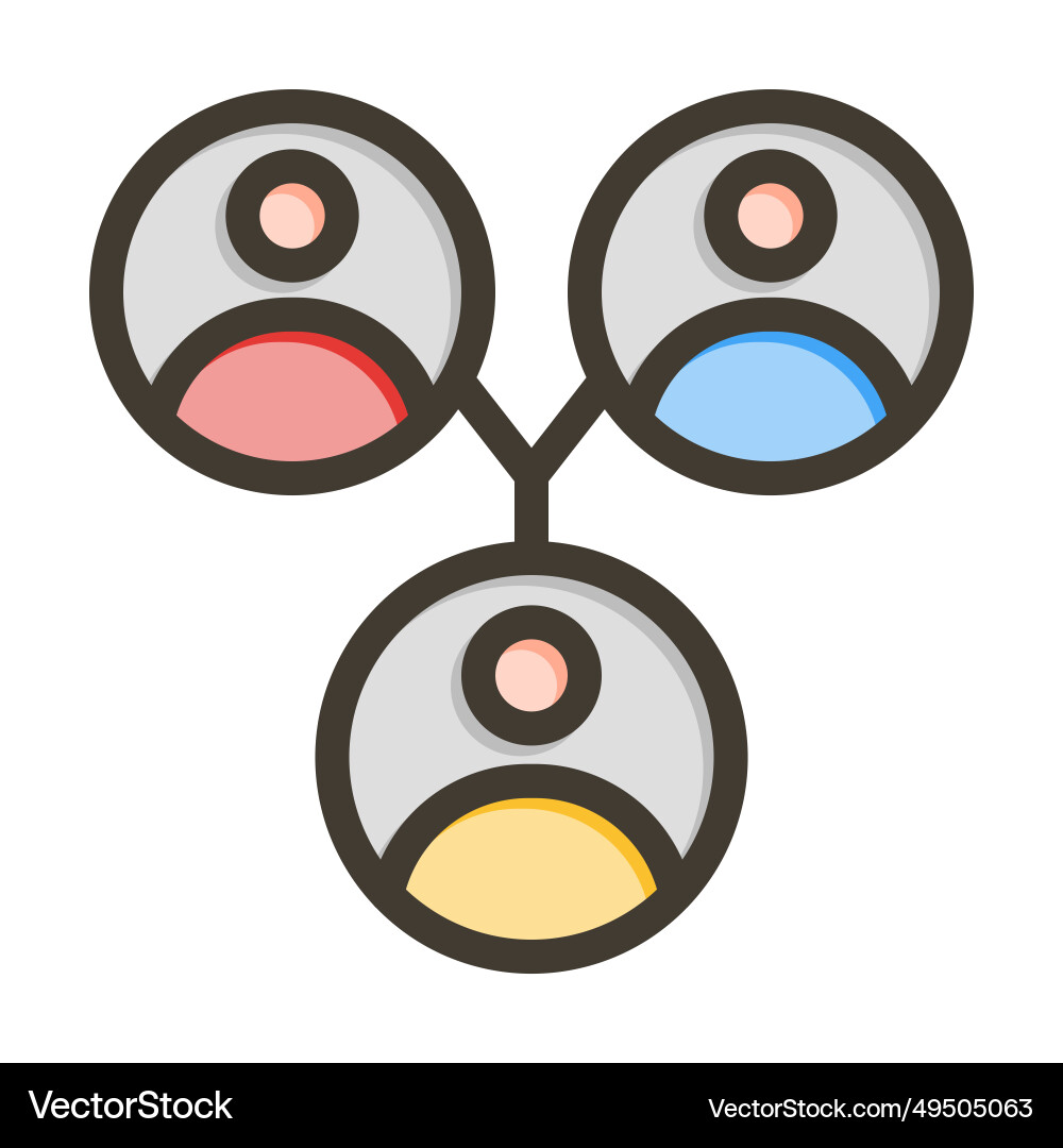 Community thick line filled colors icon Royalty Free Vector
