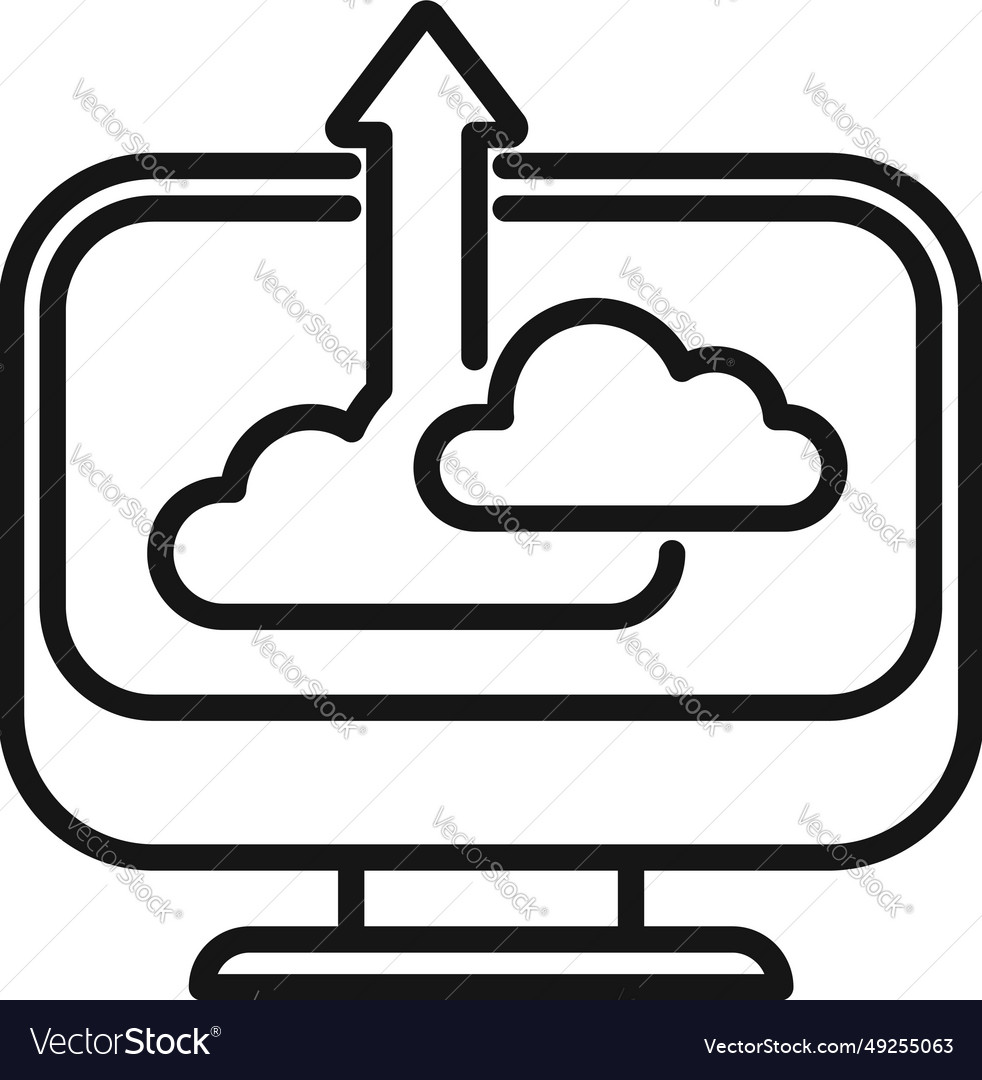 Computer upload data cloud icon outline Royalty Free Vector Computer upload data cloud icon outline Royalty Free Vector