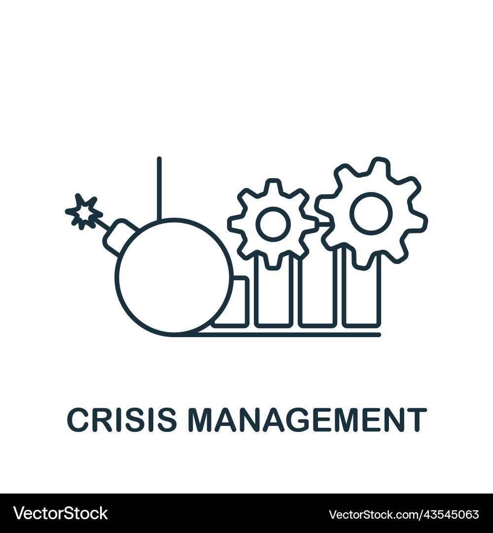 Crisis management icon monochrome simple Vector Image
