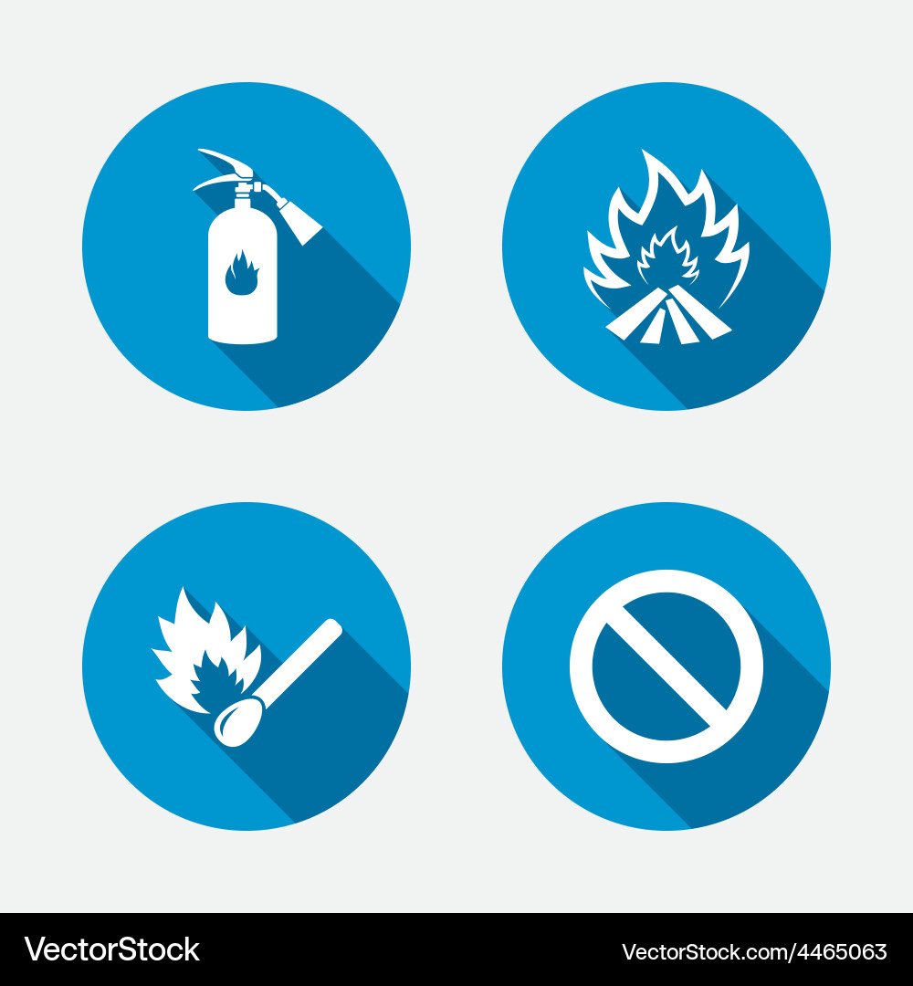 Fire flame icons prohibition stop symbol Vector Image