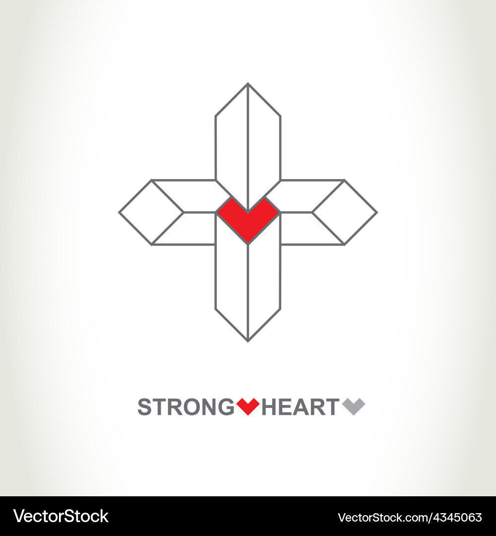 Heart protection system logo strong company Vector Image