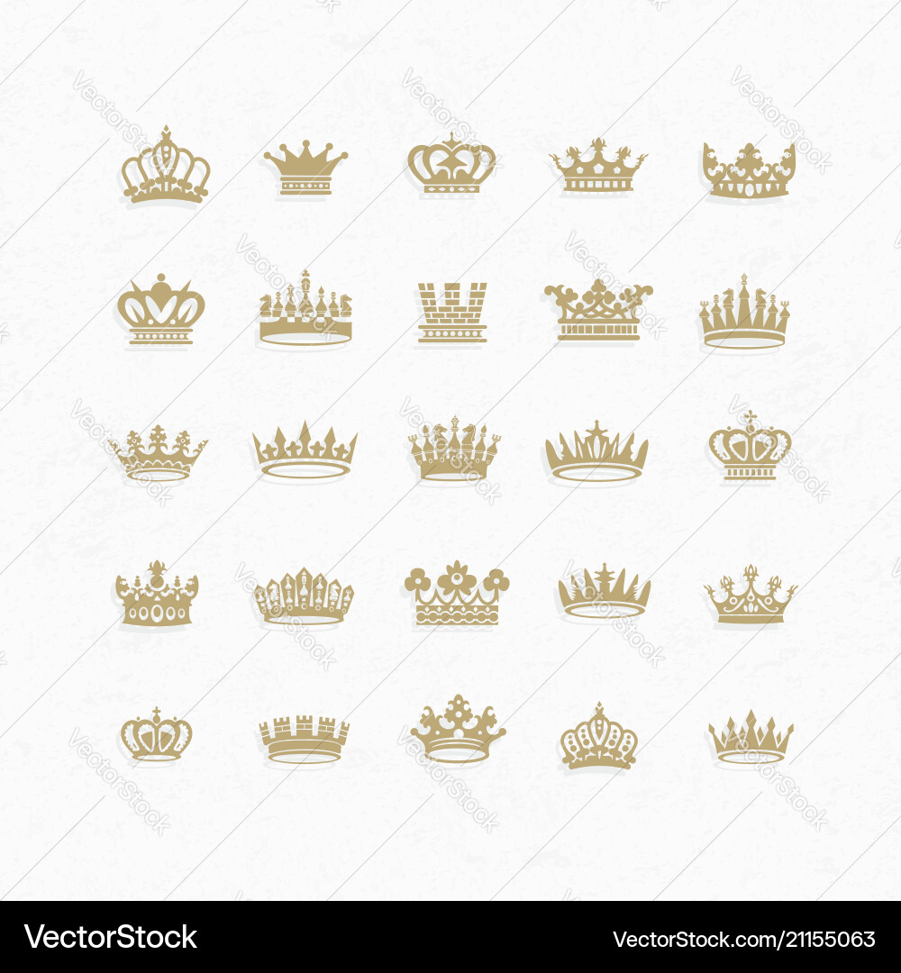 King and queen crowns symbols Royalty Free Vector Image