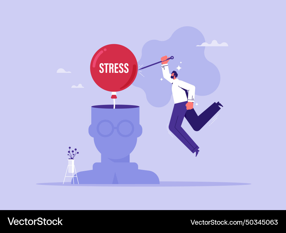 Meditation to help reduce stress concept Vector Image