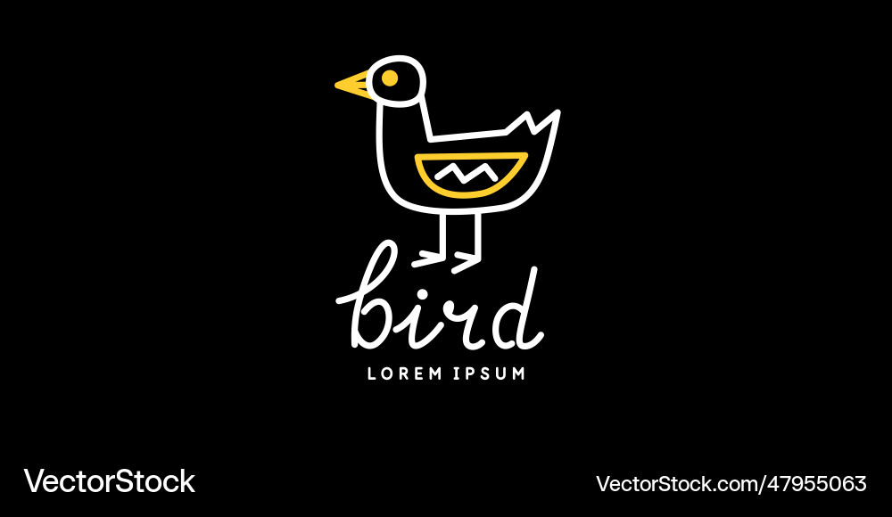 Minimalistic and stylish bird emblem modern Vector Image