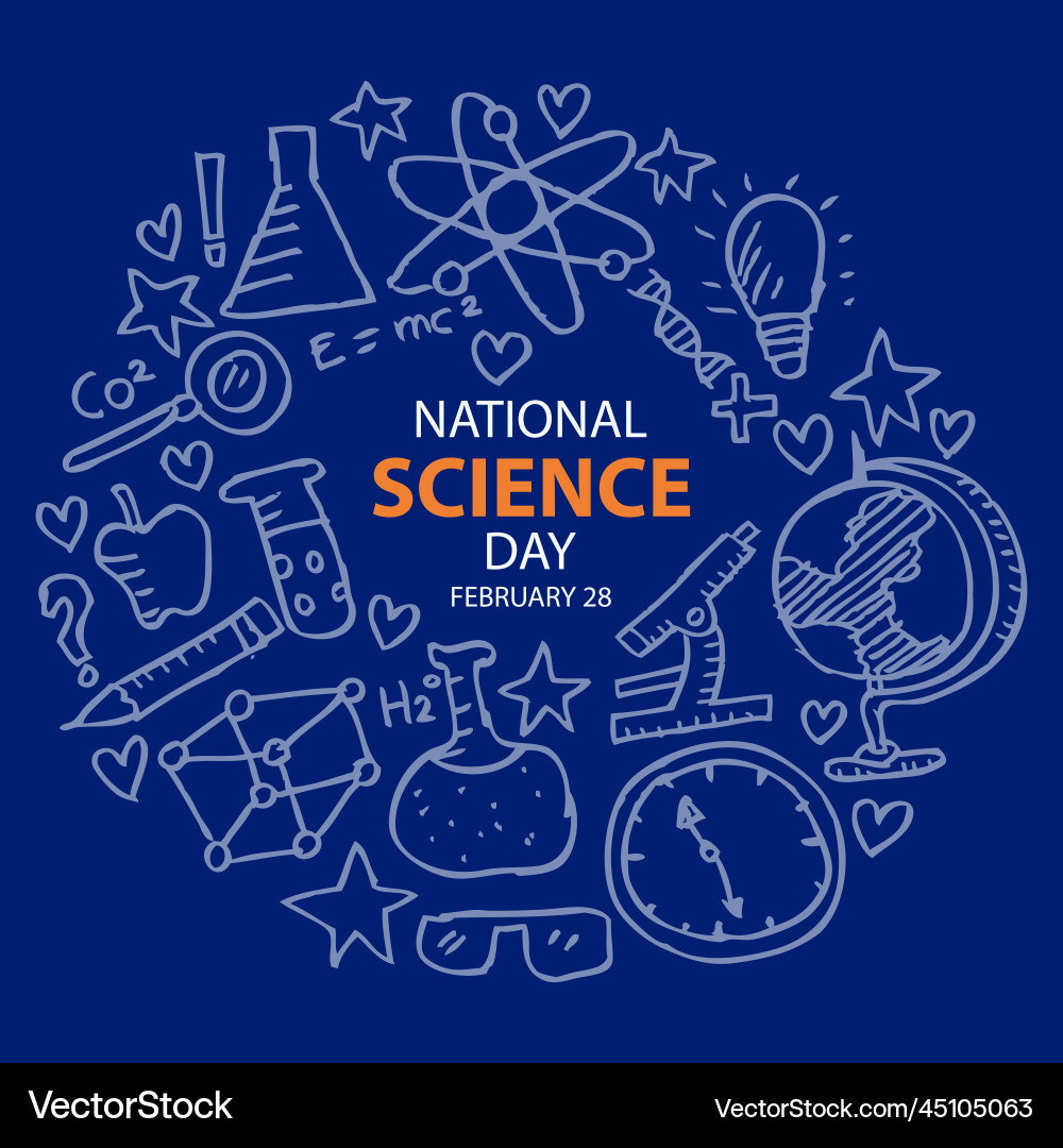 National science day greeting card concept Vector Image