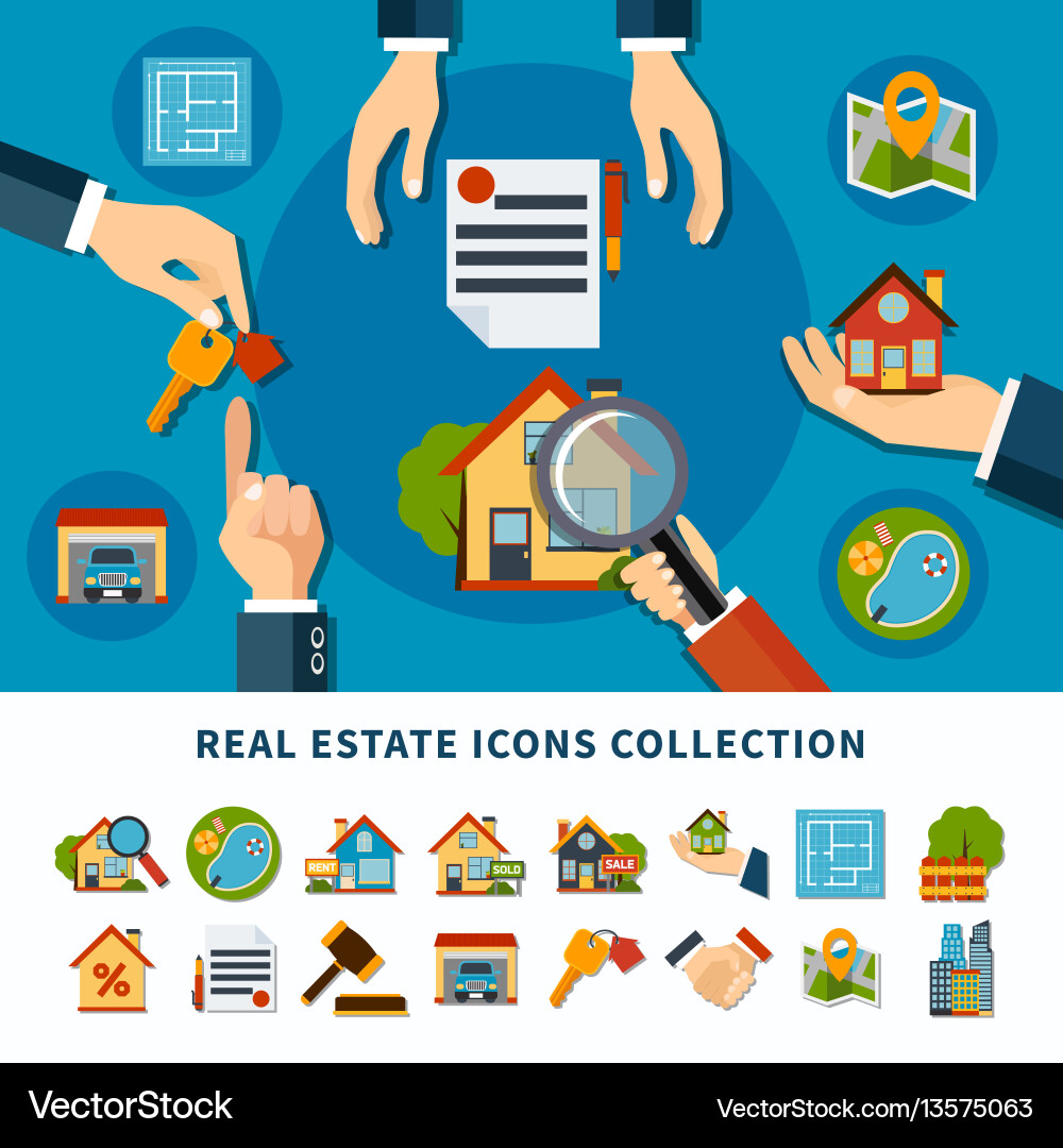 Real estate icons Royalty Free Vector Image - VectorStock