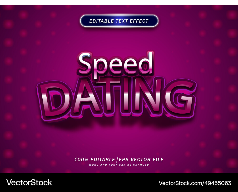 Speed dating text effect lettering style font Vector Image