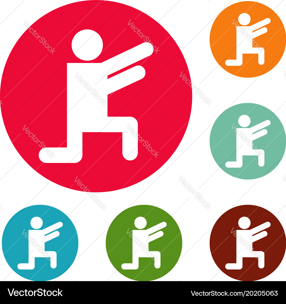 Stick figure stickman icons circle set Royalty Free Vector